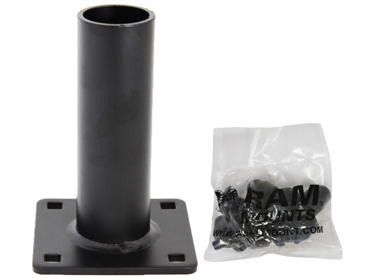 RAM 5" Tall Lower Tele-Pole Tube with Square Base | Gadget Mounts